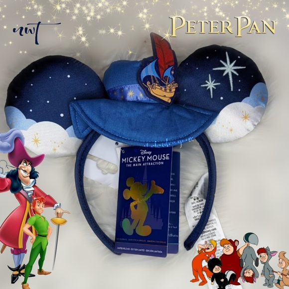 Disney | Accessories | Officially Disney Peter Pan Mouse Ears Hat ...